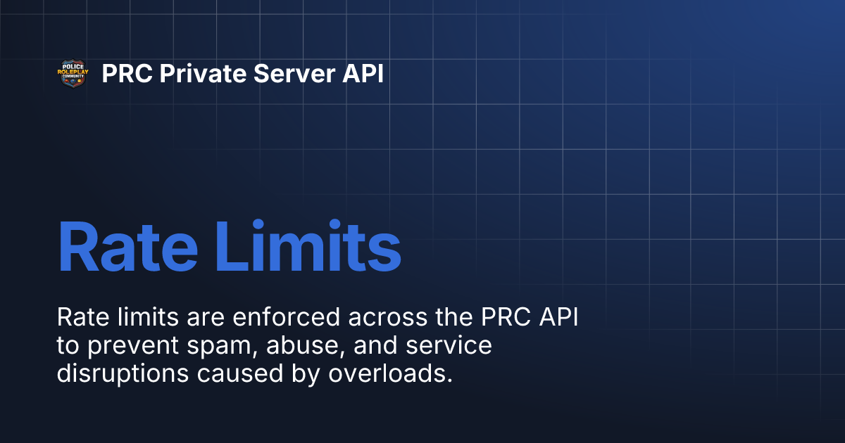 Rate Limits | PRC Private Server API